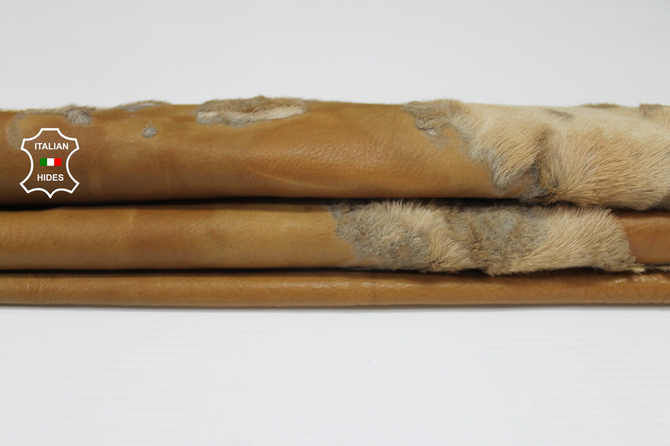 WESTERN CAMEL and beige hair on cowboy Italian genuine calfskin calf ...