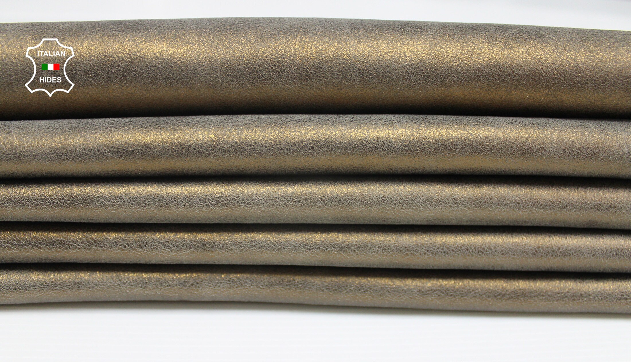METALLIC BRASS BRONZE Old Gold cracked crackle vintage look stiff ...
