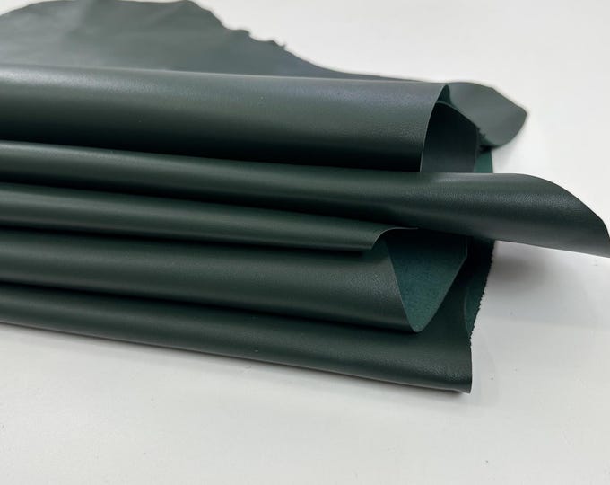 DARK BOTTLE GREEN Smooth Italian Goatskin Goat Leather Pack 5 Skins ...