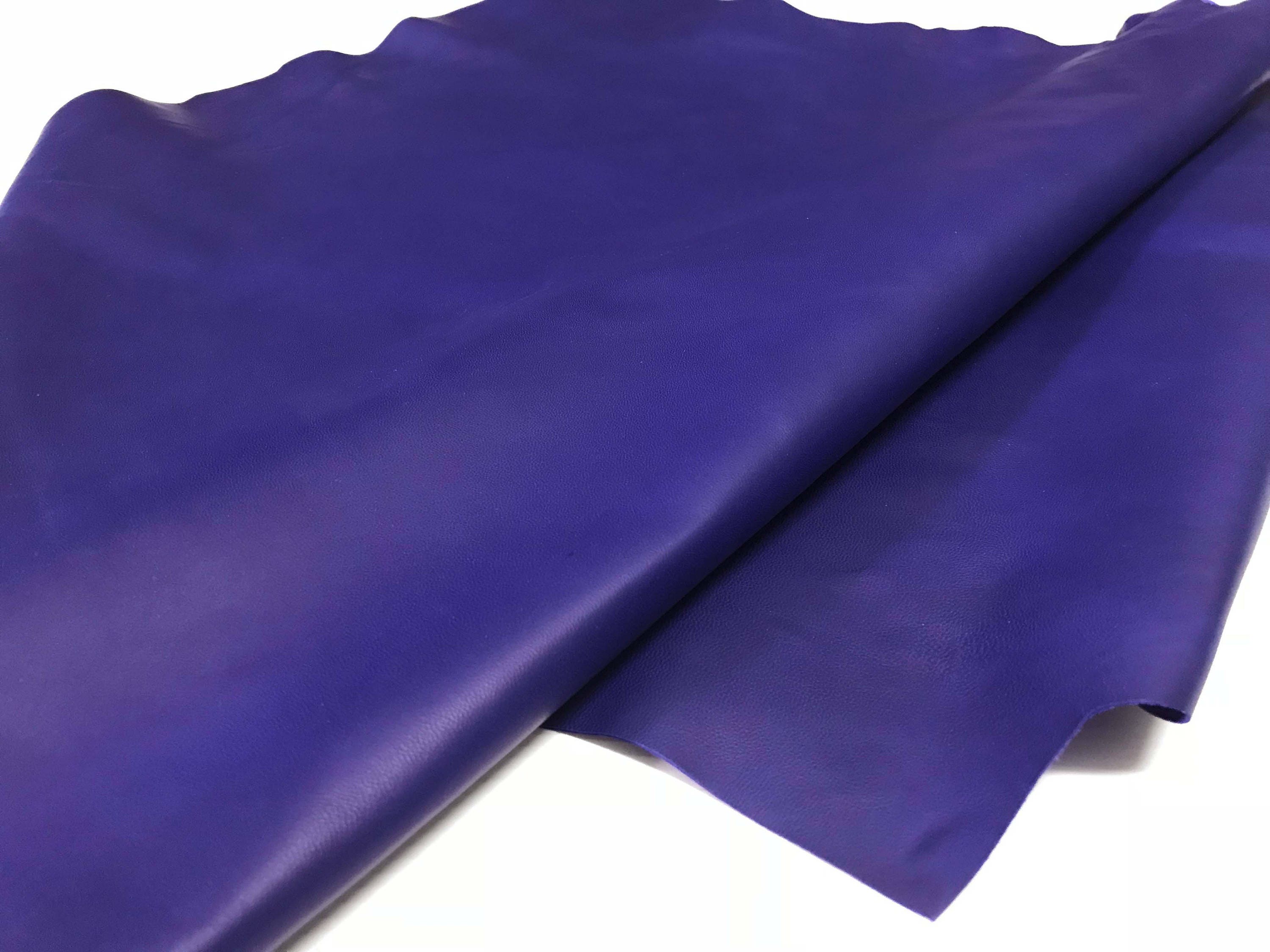 PURPLE VIOLET INDIGO Italian smooth Goatskin Goat leather skin skins ...