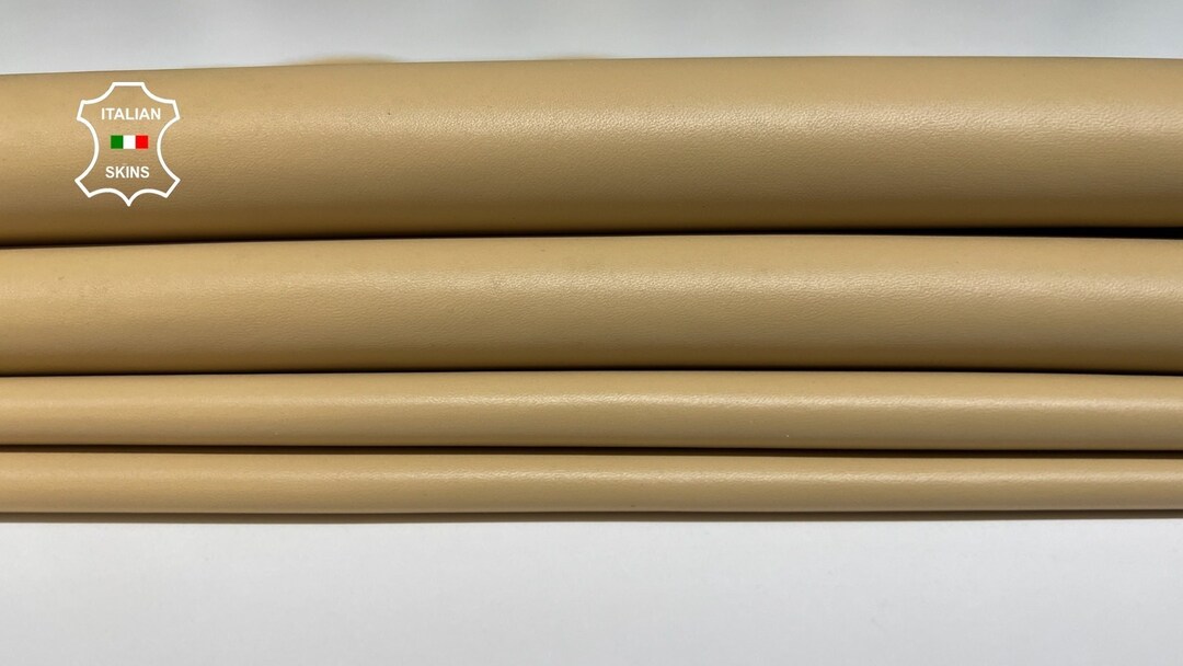CREAM BEIGE Soft Italian Lambskin Lamb Sheep Leather Pack 2 Hides Skins ...