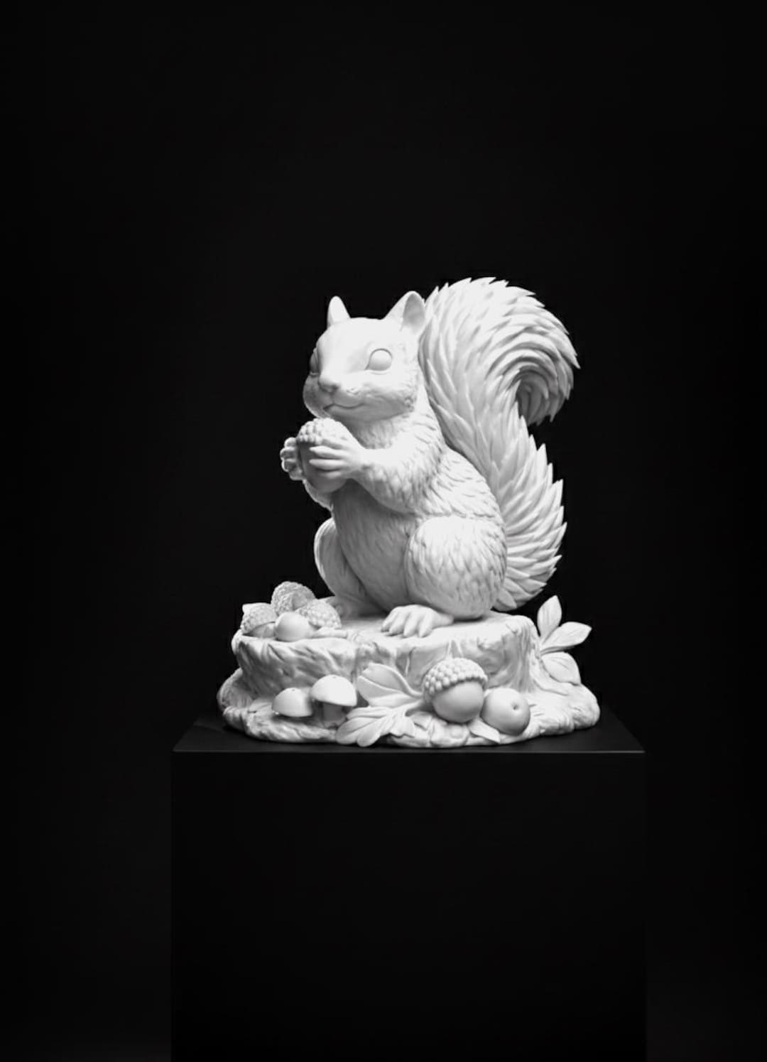 Squirrel Sculpture STL | Acorn, Forest Base 3D Model (digital Download ...