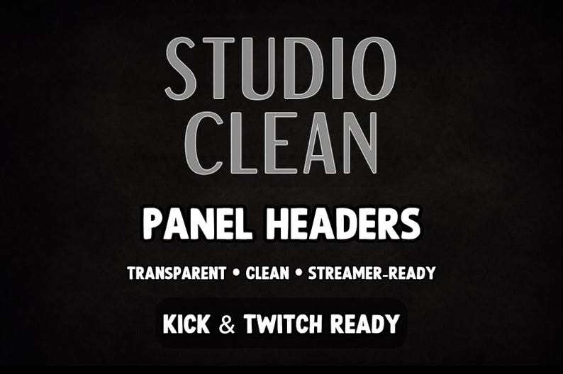 Studio Clean Panel Headers | Transparent Streamer Bio Titles | Kick ...