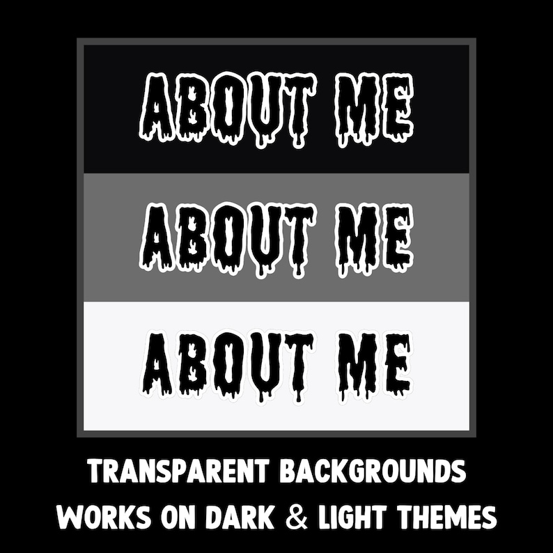 Horror Drip Panel Headers | Transparent Streamer Bio Titles | Kick ...