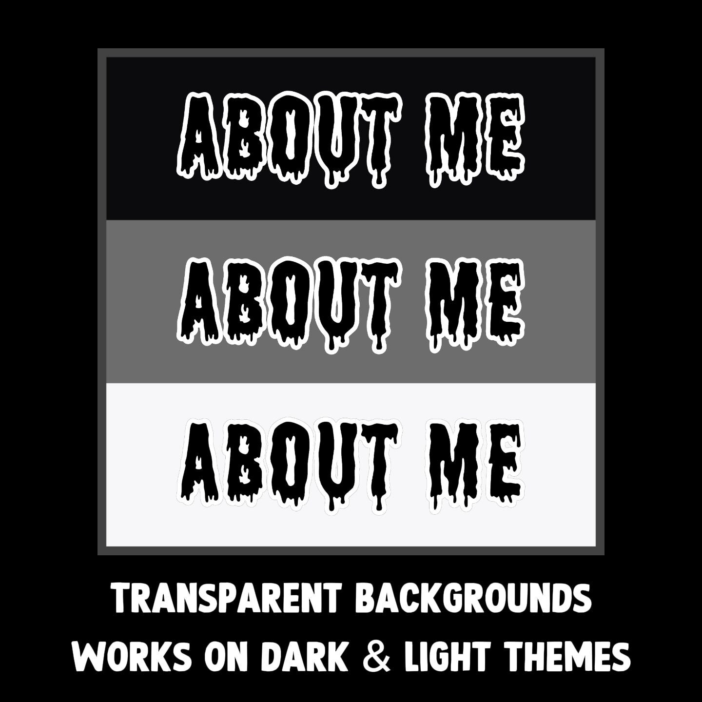Horror Drip Panel Headers | Transparent Streamer Bio Titles | Kick ...