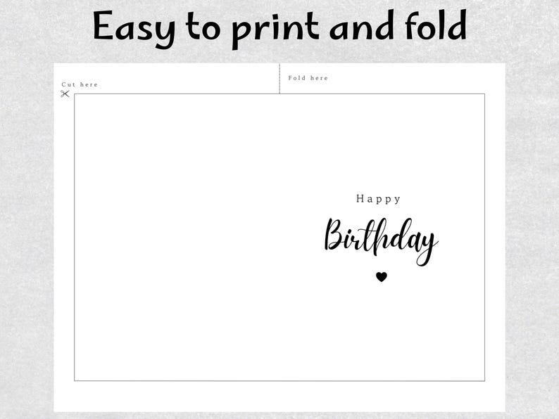 Happy Birthday Card, Minimalistic Birthday Card, Simple and Modern ...