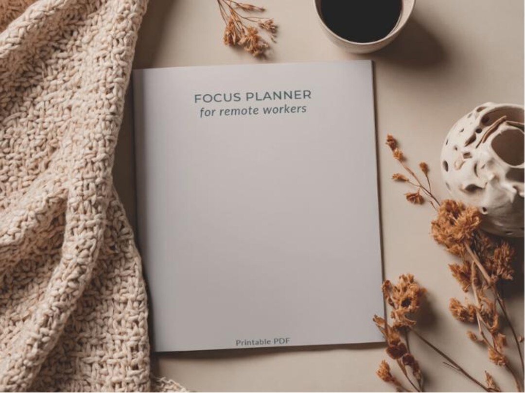 Printable Focus Planner for Remote Workers | Minimal Productivity ...