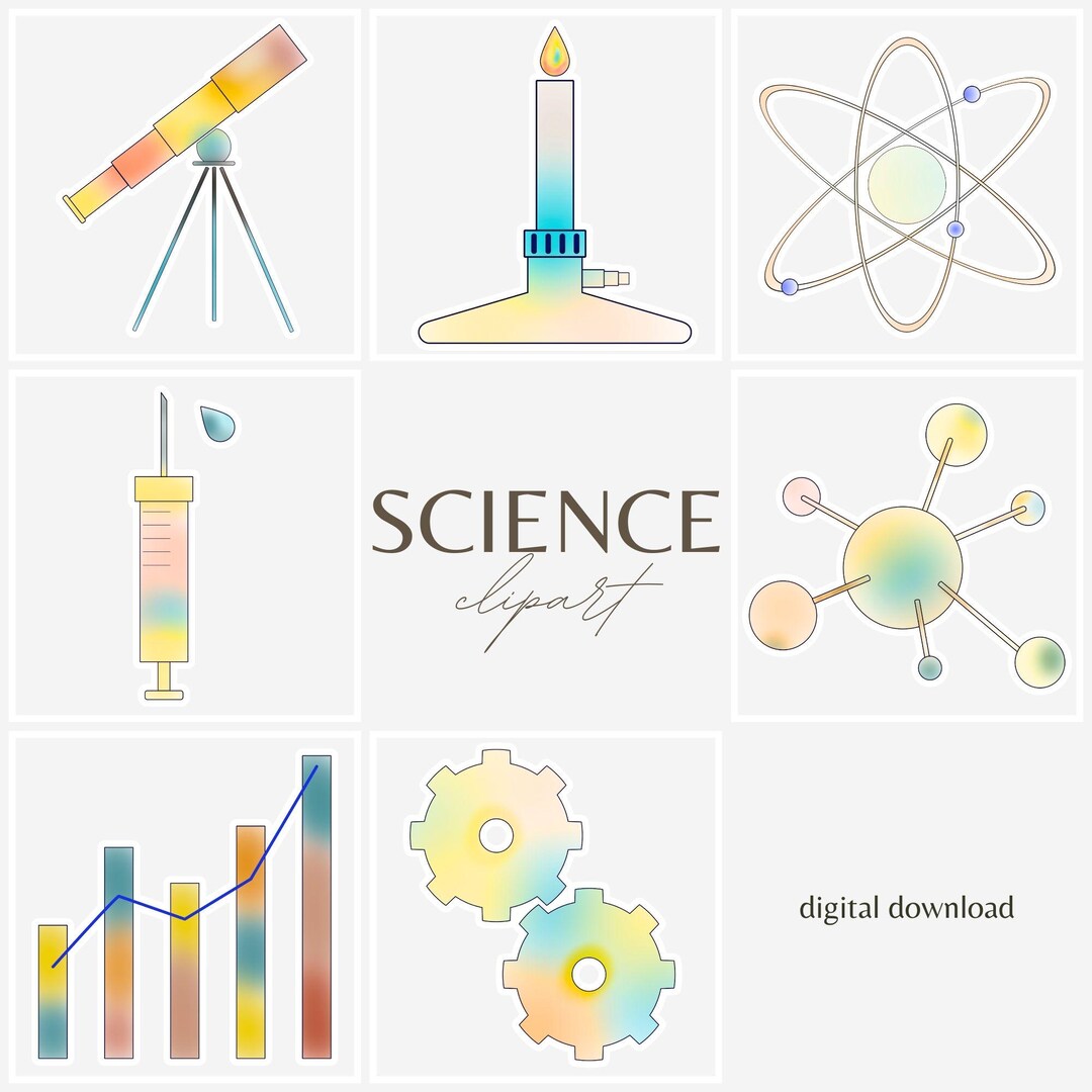 Science Clipart Bundle | STEM Graphics, Lab Icons (digital Download PNG ...