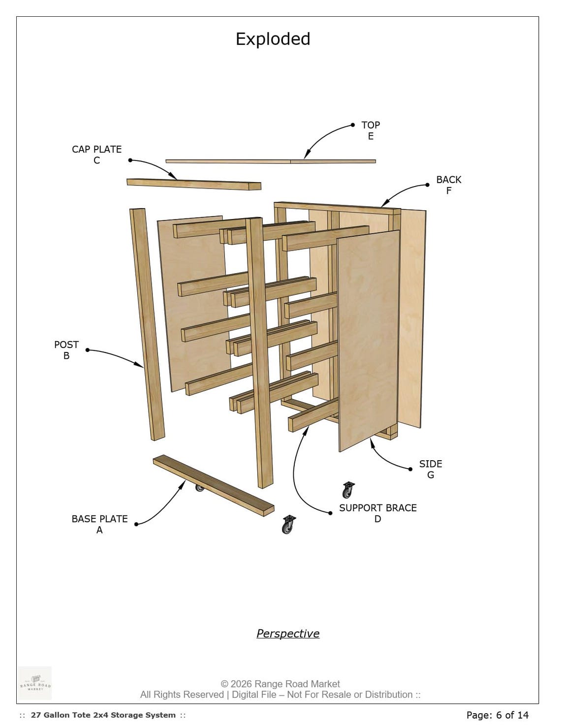 DIY 2x4 Large Tote Rack Plans, Garage Organization PDF, Mobile Storage ...