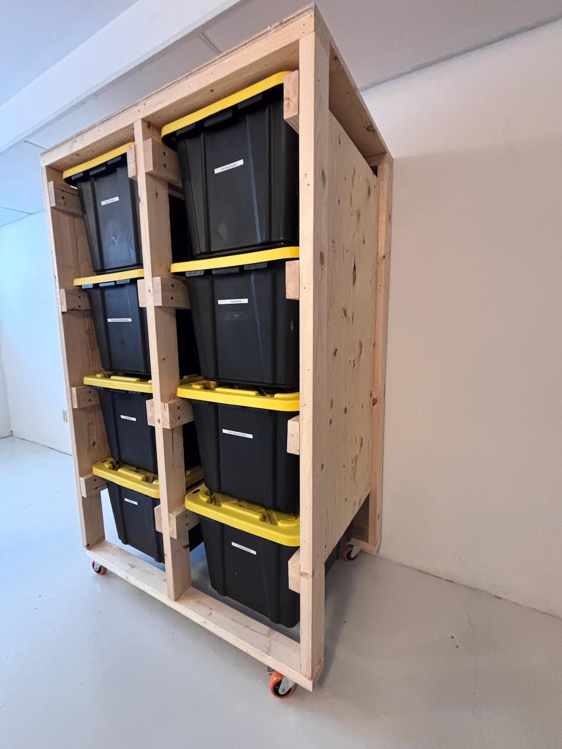 2x4 Tote Rack Plans PDF, 27 Gallon Bin Organizer, Large Garage Storage ...