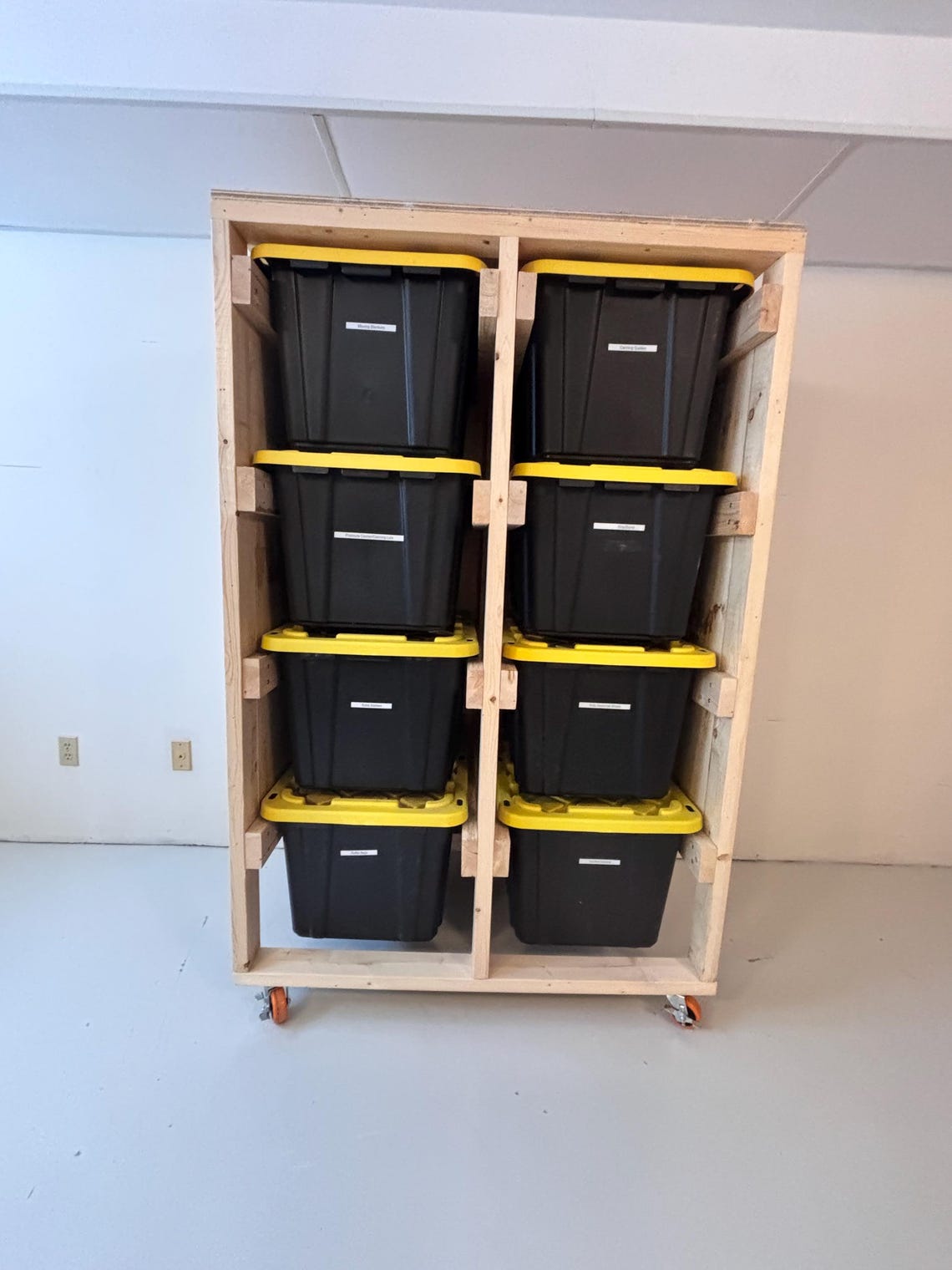 DIY 2x4 Large Tote Rack Plans, Garage Organization PDF, Mobile Storage ...