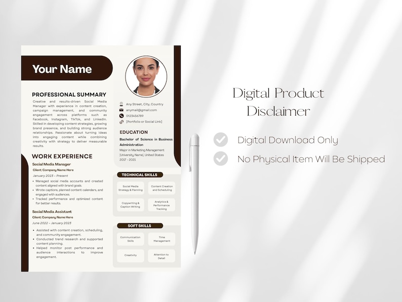 PROFESSIONAL MODERN Resume Template - Etsy