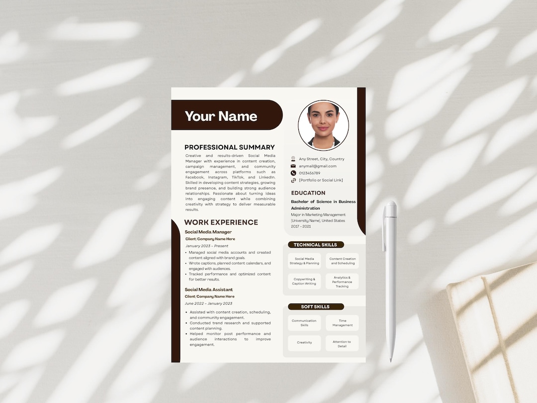 PROFESSIONAL MODERN Resume Template - Etsy