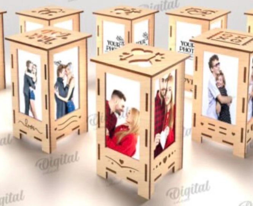 Photo Lantern | Custom Wooden Photo Light | LED Tealight Gift ...