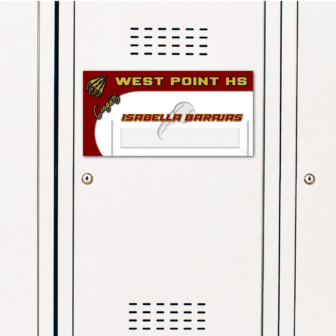 Custom Rectangle Tennis Locker Sign, Personalized Team Magnet ...