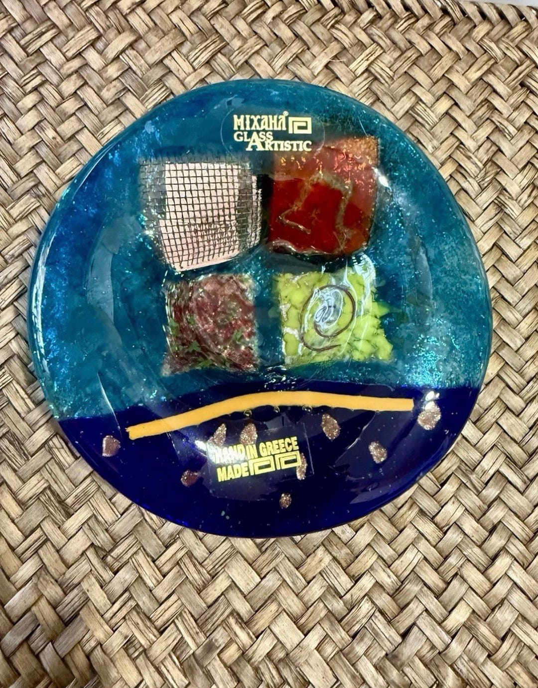MCM Mixaha Fused Glass Art Glass Handmade in Greece - Etsy