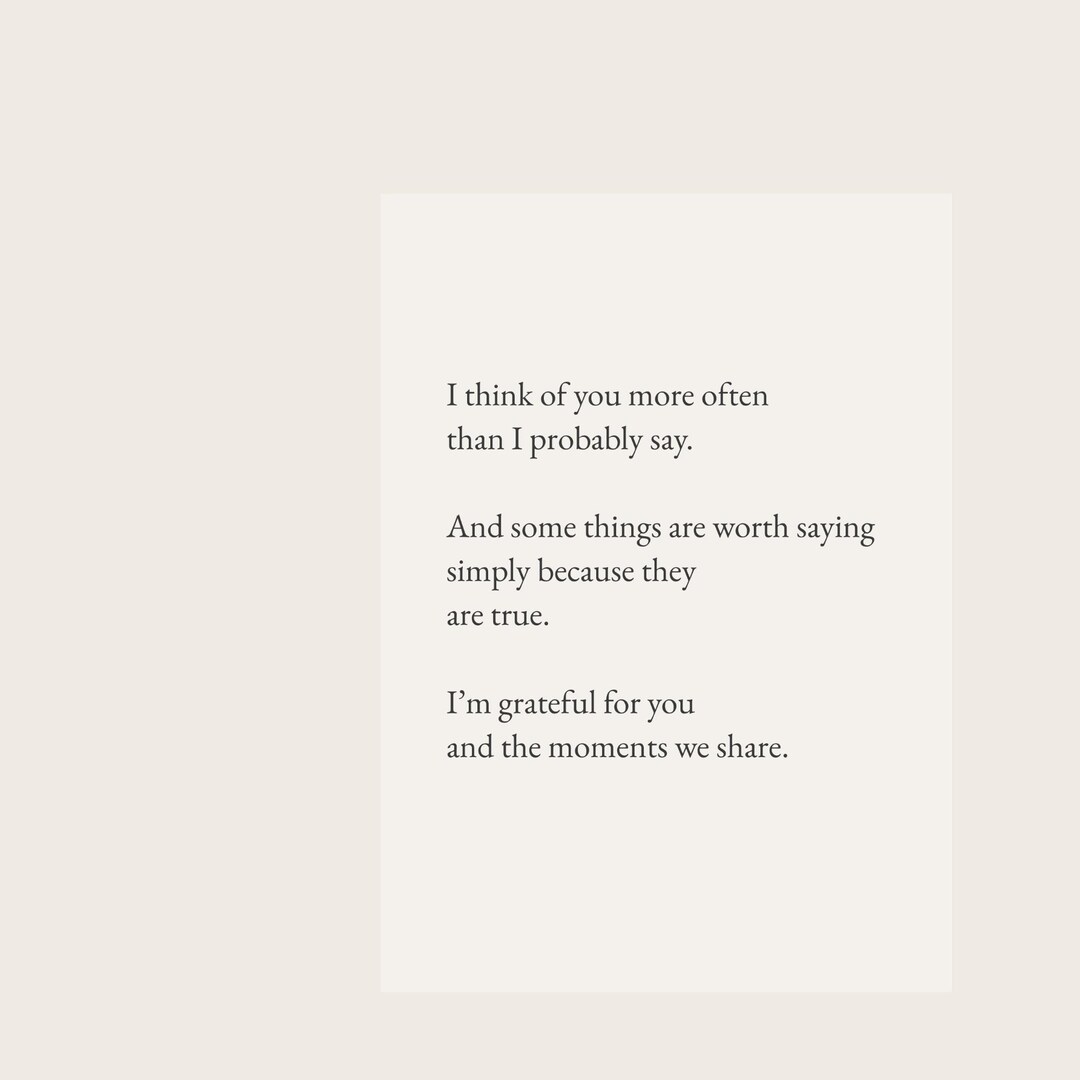Just Because Card | A Thoughtful Note of Gratitude | Printable Greeting ...