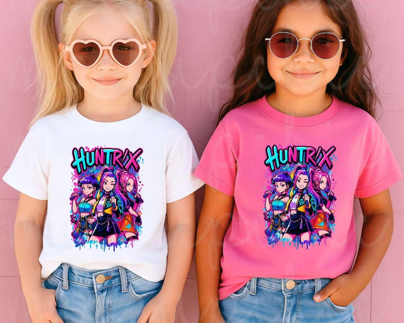 Kpop Idol Group Shirt Design,girl Dinner Png,huntrix Kpop Demon Hunters ...