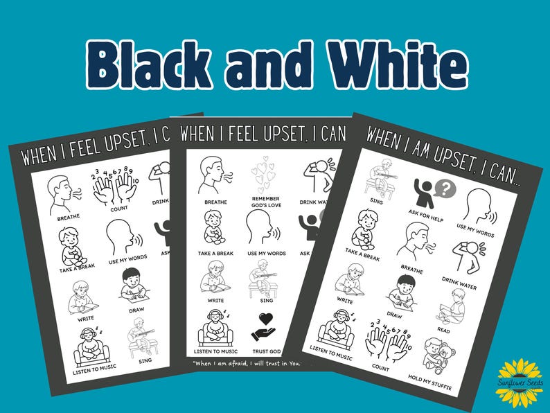 Kid Calming Poster Set | Kid's Coping Skills (printable PDF) - Etsy Canada