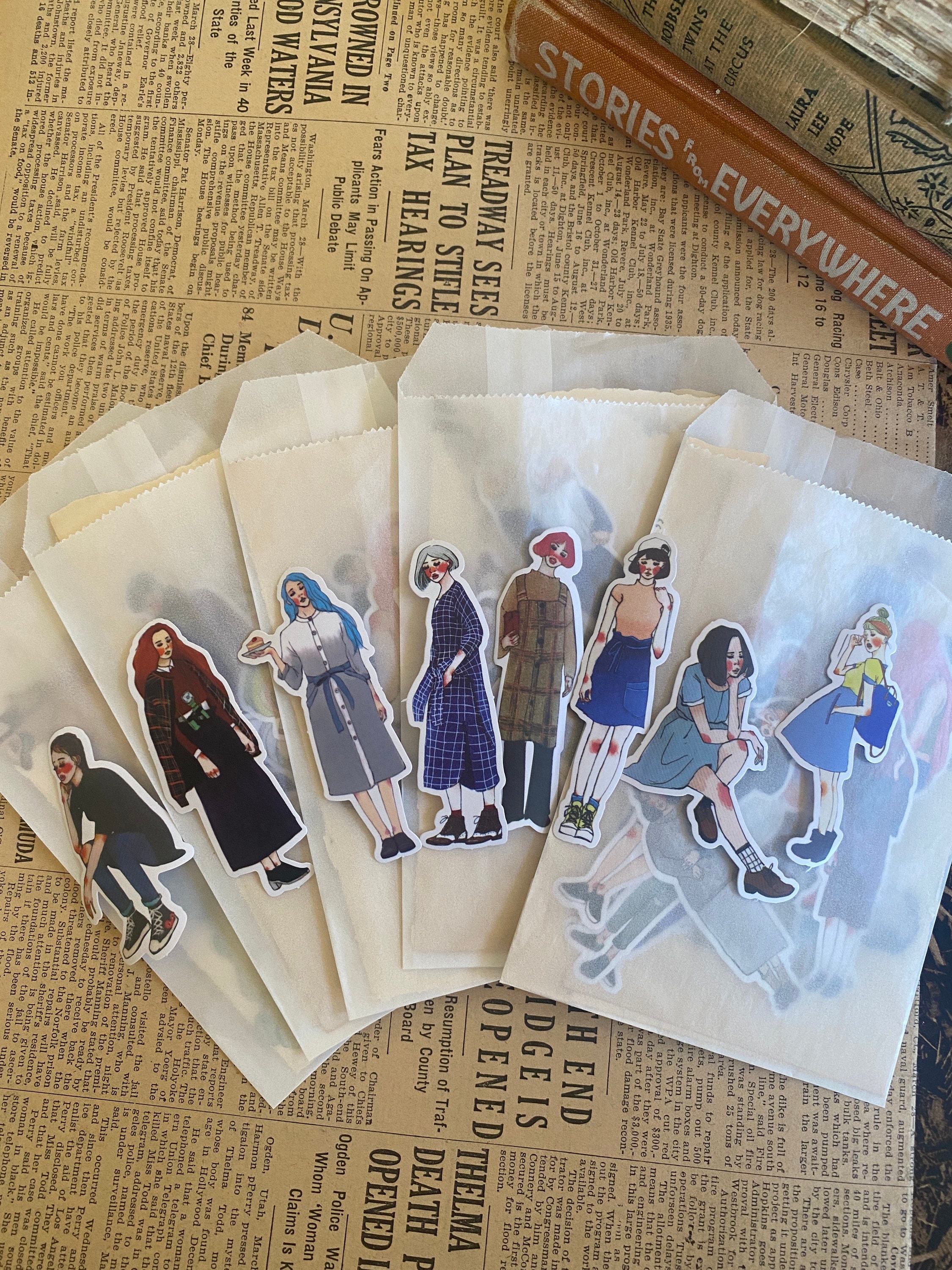 Sweet Girl Stickers Watercolor Boho - Etsy