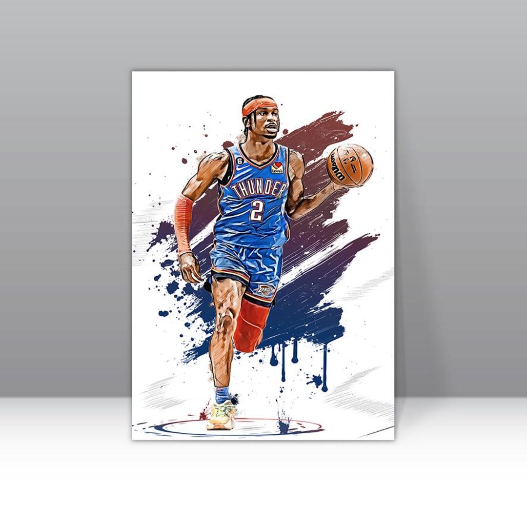 Shai Gilgeous-alexander Poster Oklahoma City Thunder Canvas Basketball ...