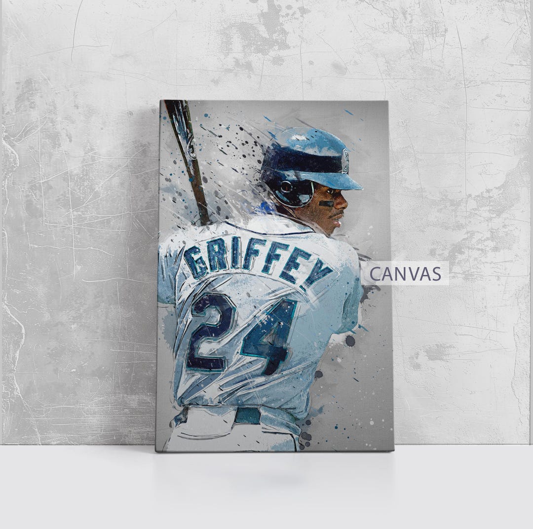 Ken Griffey Jr. Poster Seattle Mariners Canvas Baseball Wall Art MLB ...