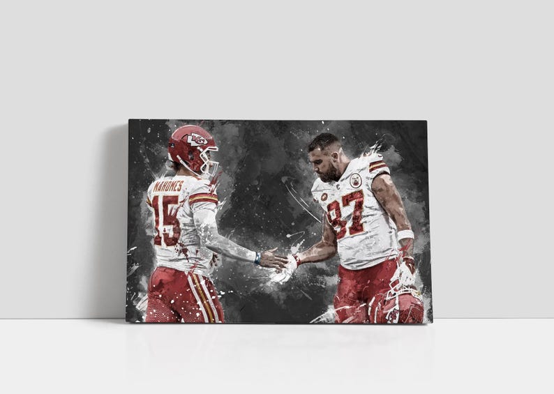 Patrick Mahomes Travis Kelce Poster Kansas City Chiefs Canvas Football ...