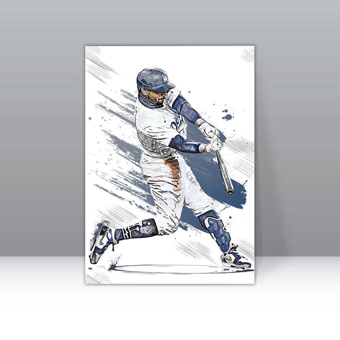 Mookie Betts Poster Los Angeles Dodgers Canvas Baseball Wall Art MLB ...