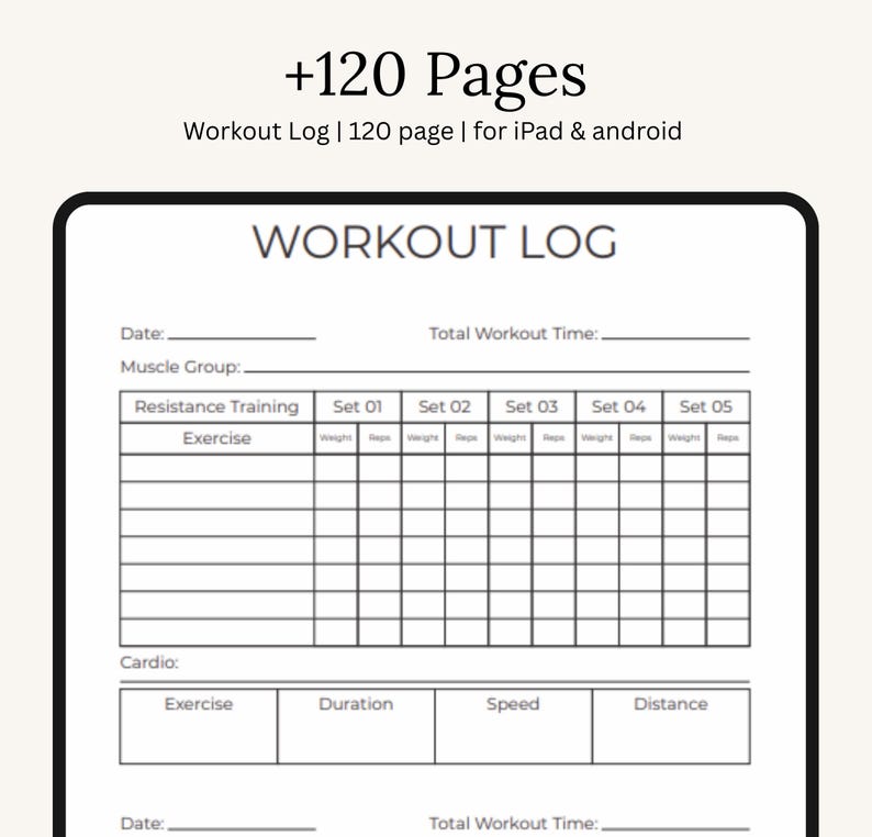 Workout Log Book Printable | Gym Workout Log PDF | Strength Training ...