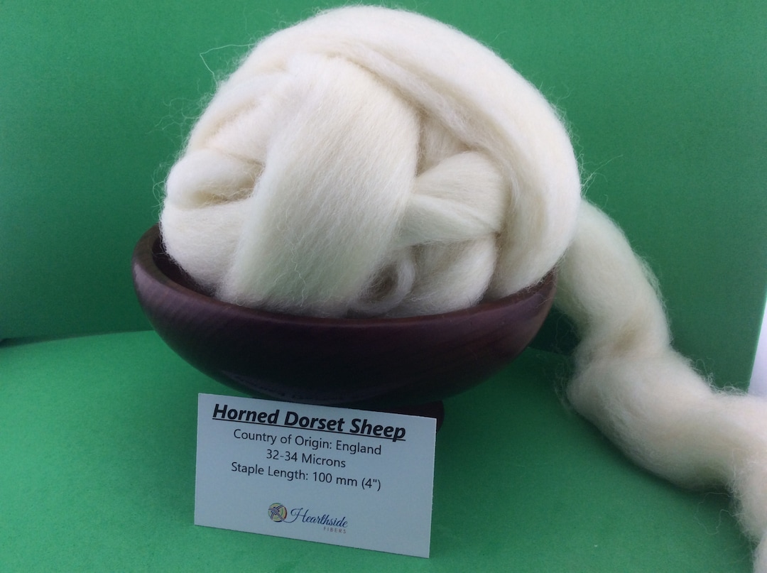 Dorset Wool Roving, Horned Dorset Top - 100 Grams - Great for Spinning ...