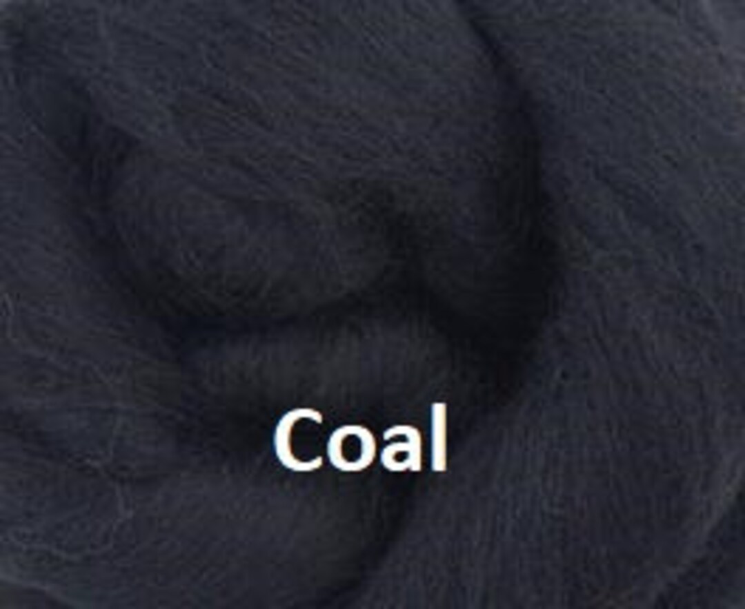 Dyed Merino Top, Solid Coal Color, 23 Micron, 100 Grams, Great for ...