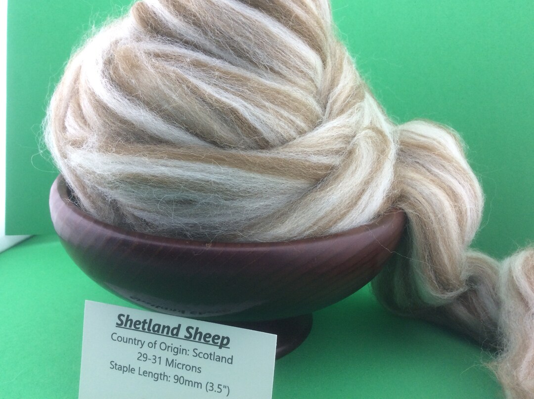 Shetland Roving, Multi Colored Shetland Top also called Humbug colored ...