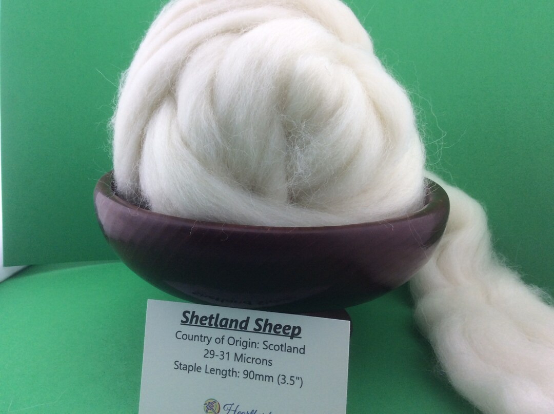 Shetland Roving, White Shetland Top, 100 Grams Shetland Top From ...