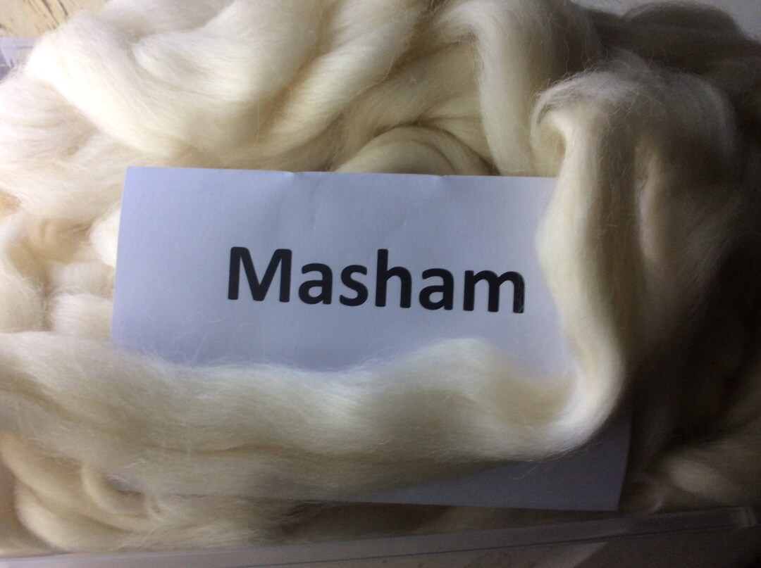 Masham Roving, White Masham Top, 100 Grams, Great for Spinning, Felting ...