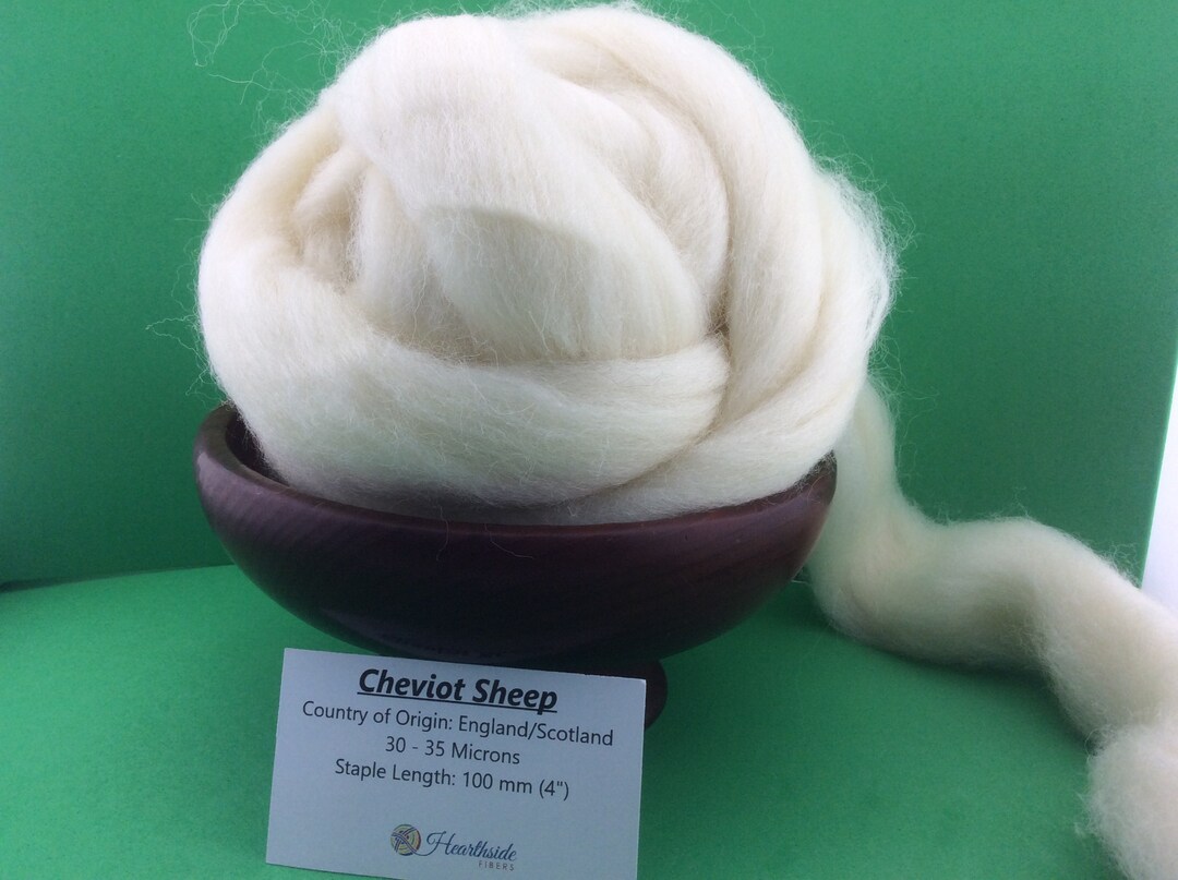Cheviot Roving Cheviot Top Great for Spinning, Dyeing or Felting, 100 ...