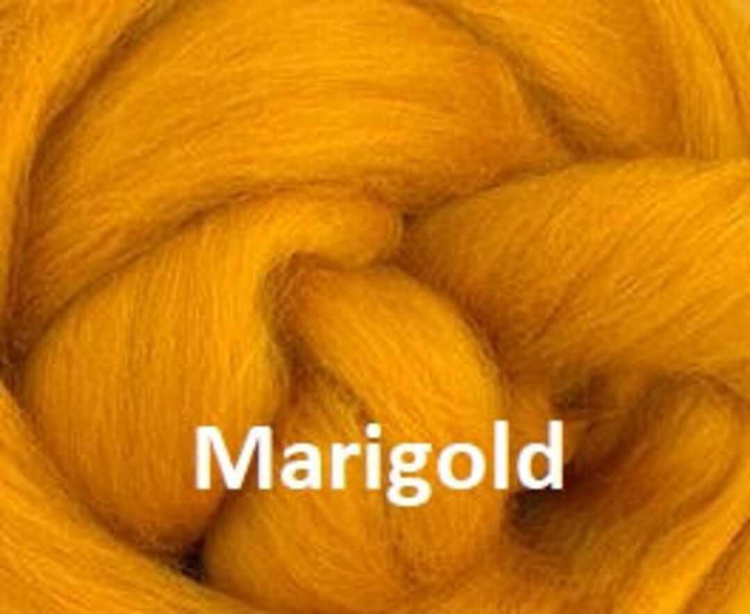 Dyed Merino Top, Solid Marigold Color, 23 Micron, 100 Grams, Great for ...