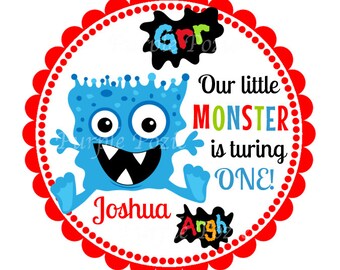 Monster labels | Etsy