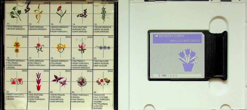 Small Flower Series Embroidery Designs Card # 25 for Janome 8000 5700 ...
