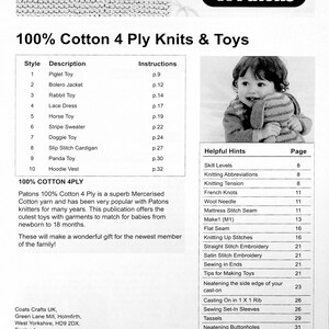 Patons Baby Knitting Patterns: 10 Styles, Clothes & Toys (UK Edition ...