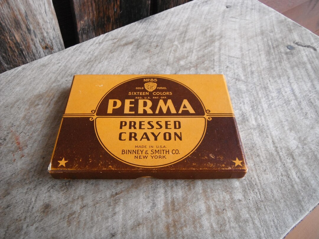 Antique Box of Binney & Smith Co. - Perma Pressed Crayons No. 85 - Etsy