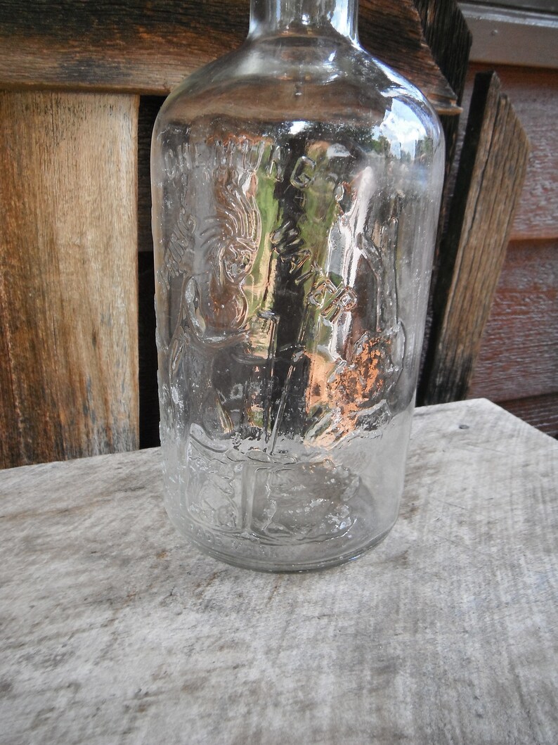 Antique Embossed Indian Glass Chemung Spring Water Jug | Etsy