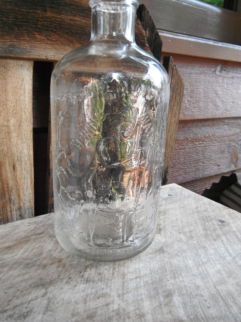 Antique Embossed Indian Glass Chemung Spring Water Jug | Etsy
