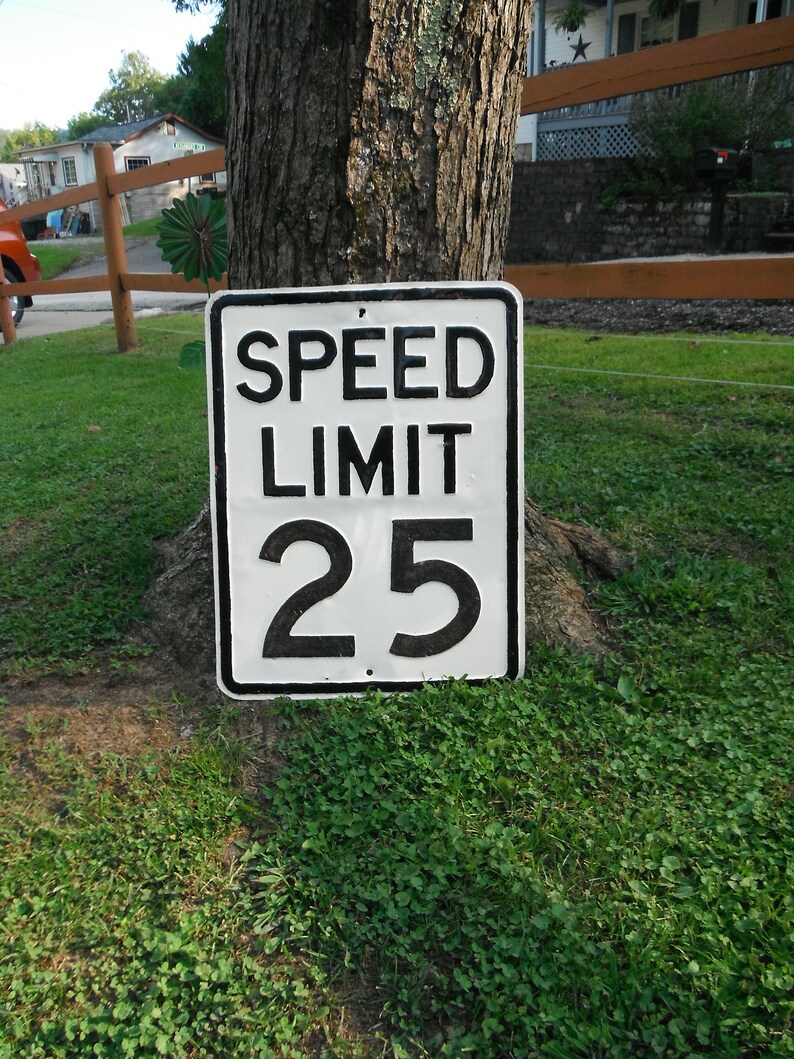 Vintage Metal Smaltz Road Sign Speed Limit 25 - Etsy