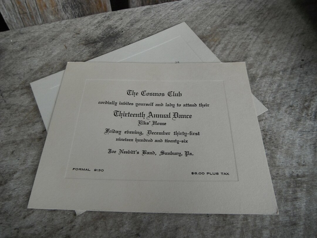 1920's New Year's Eve Formal Dance Invitations - WVU - West Virginia - Etsy