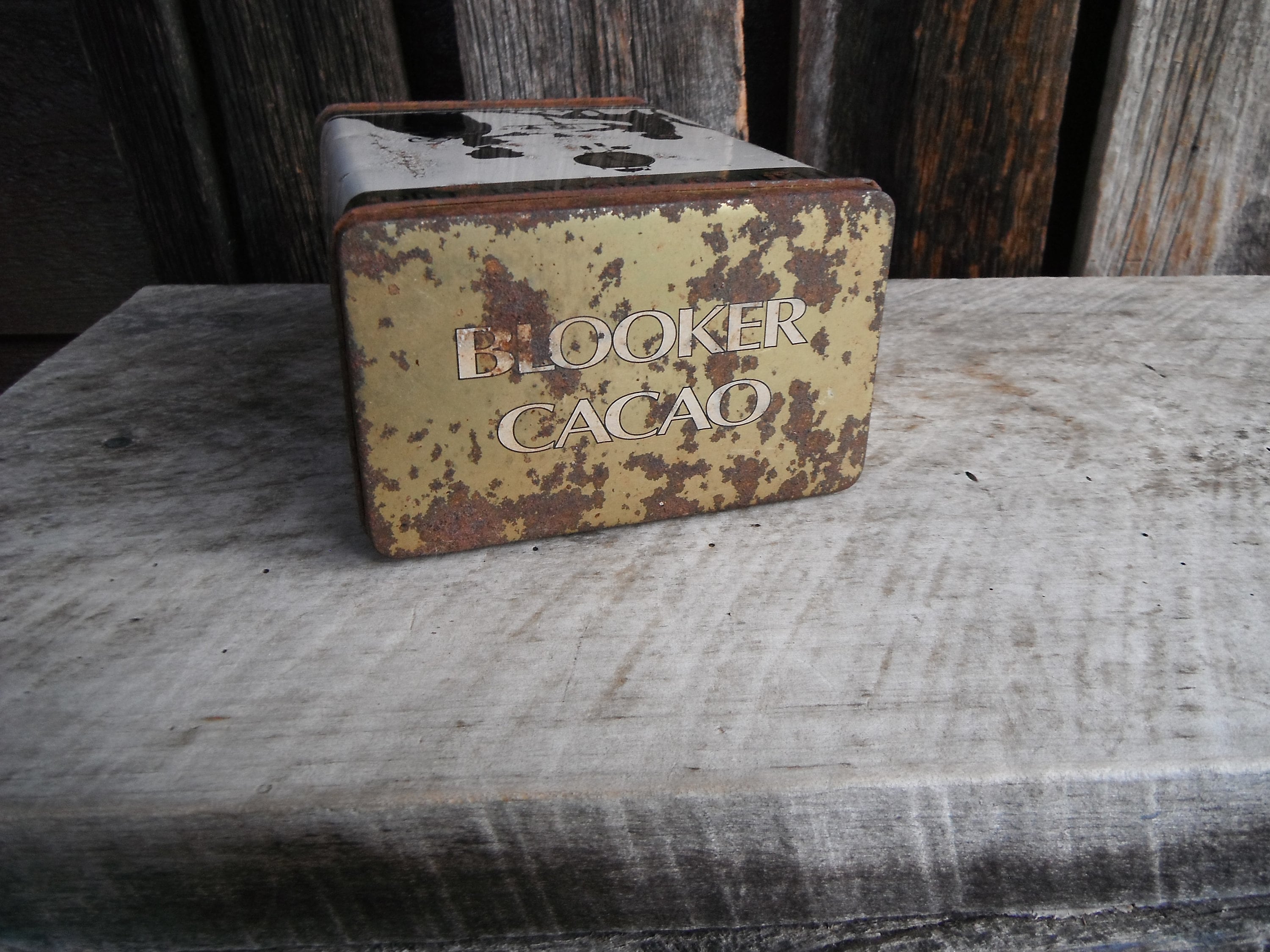 Dutch Cocoa Silhouette Tin Vintage Blooker Cacao Cabinets & Food ...