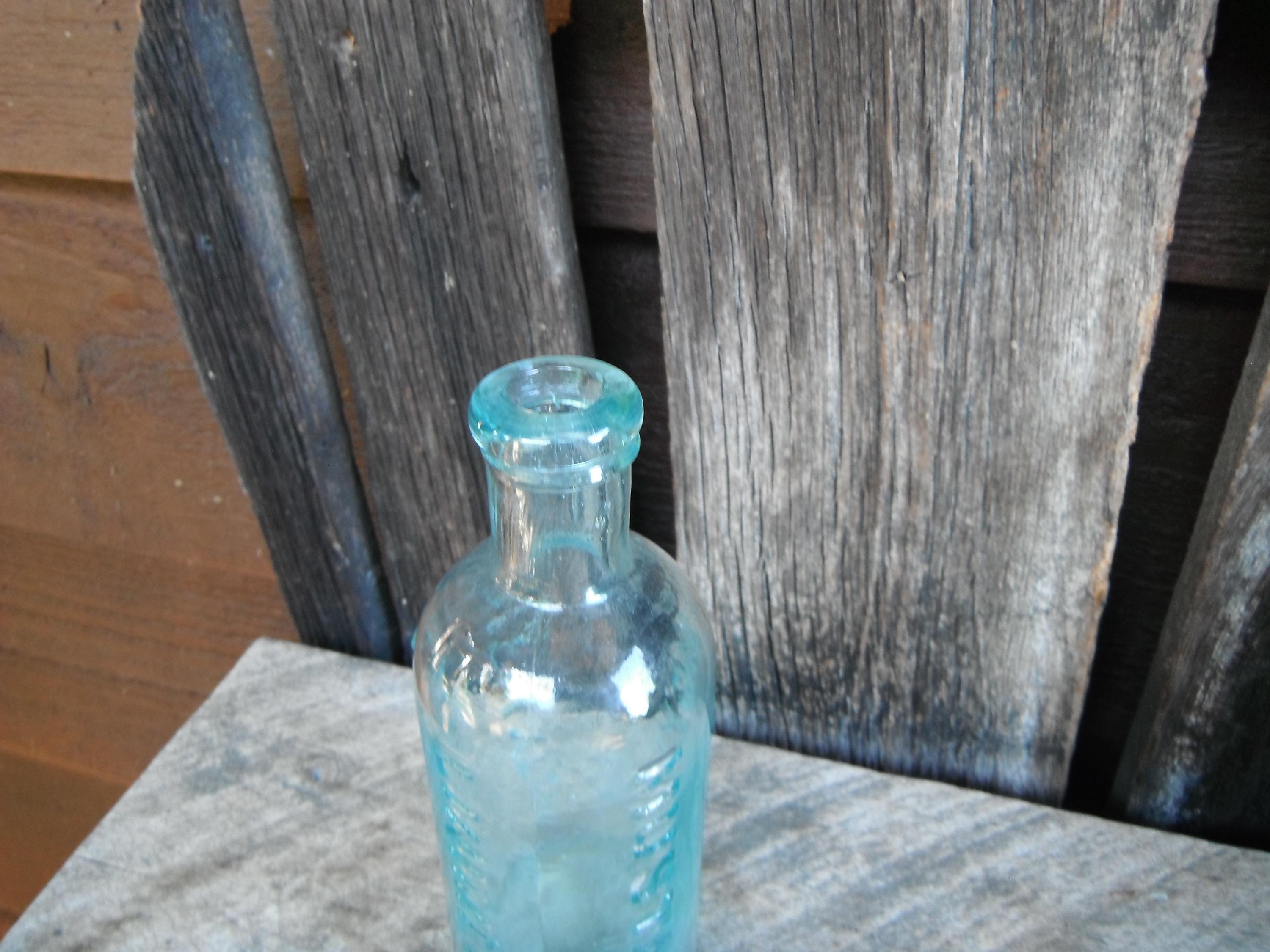 Antique Embossed Aqua Glass Bottle - Mexican Mustang Liniment - Lyon ...