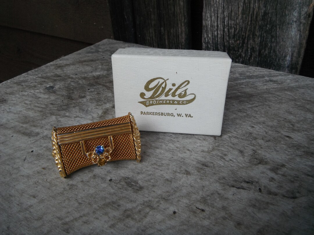 Miniature Vintage Mesh Coin Change Purse With Blue Rhinestone Clasp - Etsy