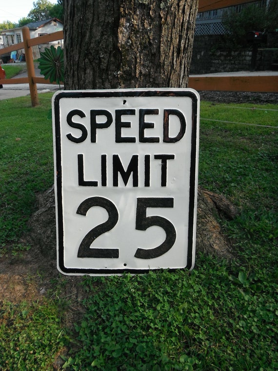 Vintage Metal Smaltz Road Sign Speed Limit 25 - Etsy