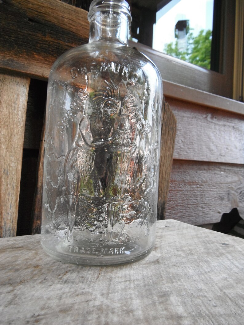 Antique Embossed Indian Glass Chemung Spring Water Jug | Etsy