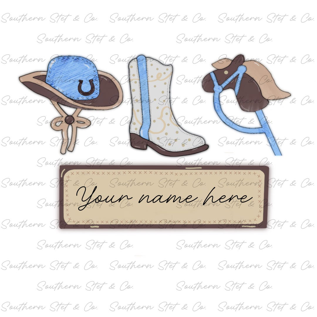 Cowboy Southern Name Plate Boys PNG Digital Download - Etsy